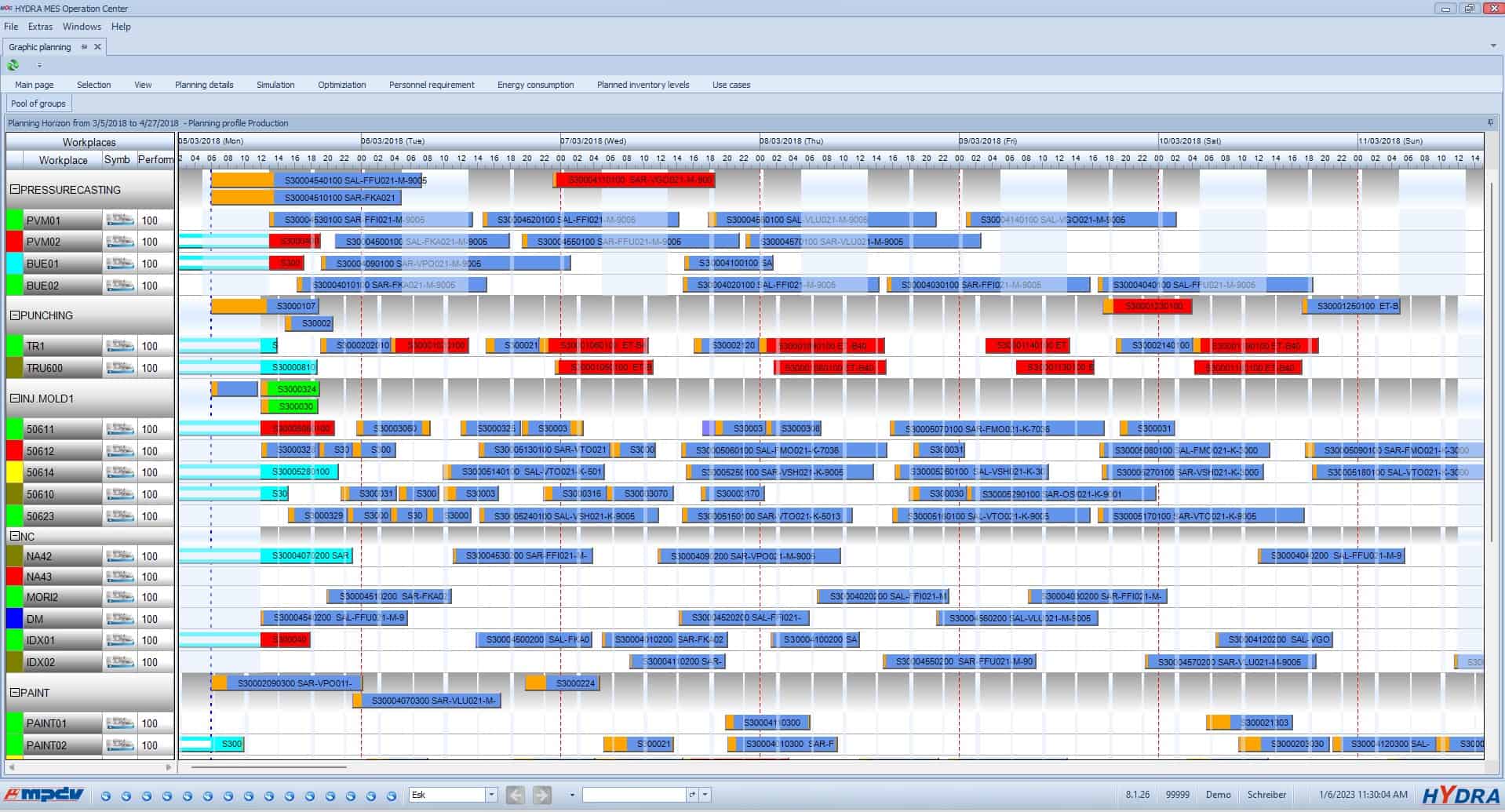 Advanced Planning and Scheduling System FEDRA